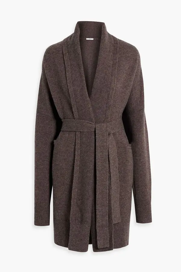 Co Belted Wool And Cashmereblend Cardigan - Brown