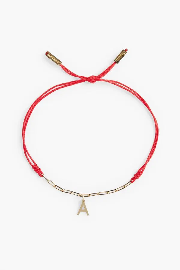 CHARMS COMPANY 14 Karat Gold Cord Bracelet With Charm - Red