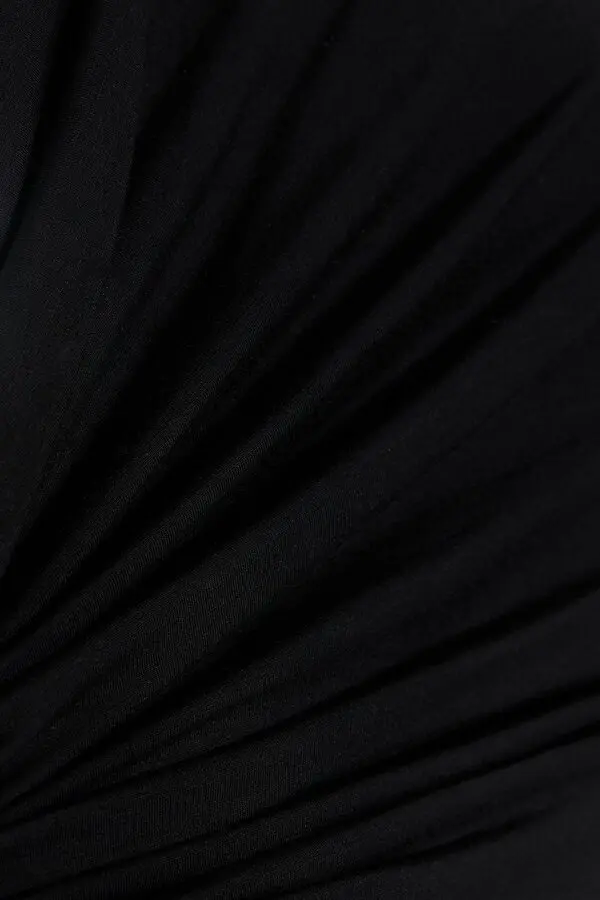 THE LINE BY K Kyo Oneshoulder Ruched Stretchmicro Modal Top - Black