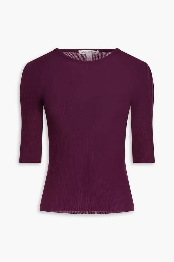 Autumn Cashmere Ribbed Cashmere Sweater - Grape