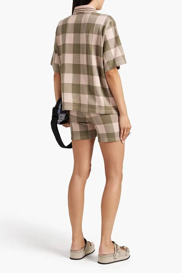 The Upside Savannah Dom Checked Cotton Polo Shirt
