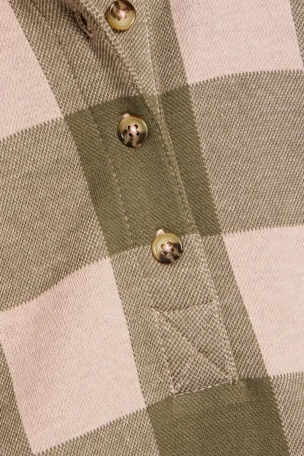 The Upside Savannah Dom Checked Cotton Polo Shirt