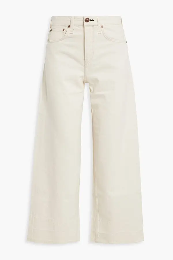 Rag & Bone Maya Cropped Highrise Wideleg Jeans - Ecru