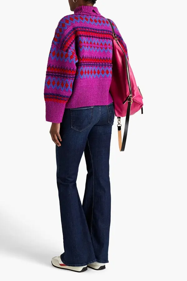 Rag & Bone Willow Fair Isle Wool Turtleneck Sweater - Violet