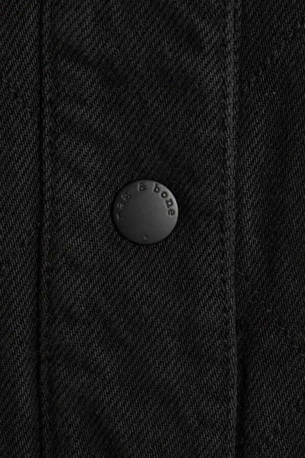 Rag & Bone Val Cropped Quilted Denim Bomber Jacket