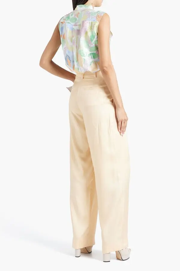 Equipment Therese Floral-print Silk-satin Jacquard Top