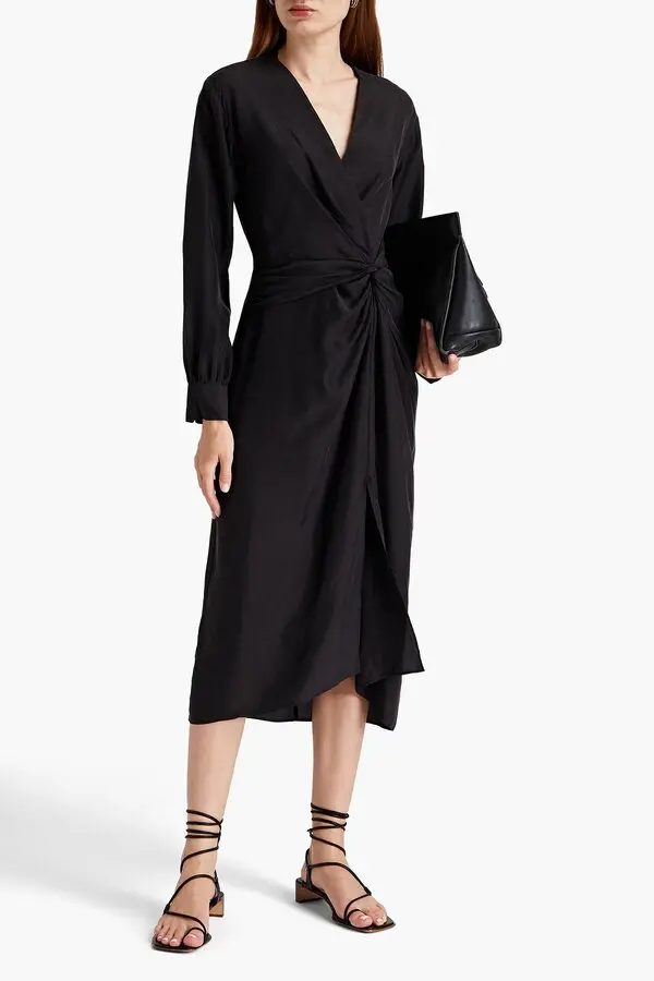 Rag & Bone Amber Wrapeffect Twisted Silk Midi Dress