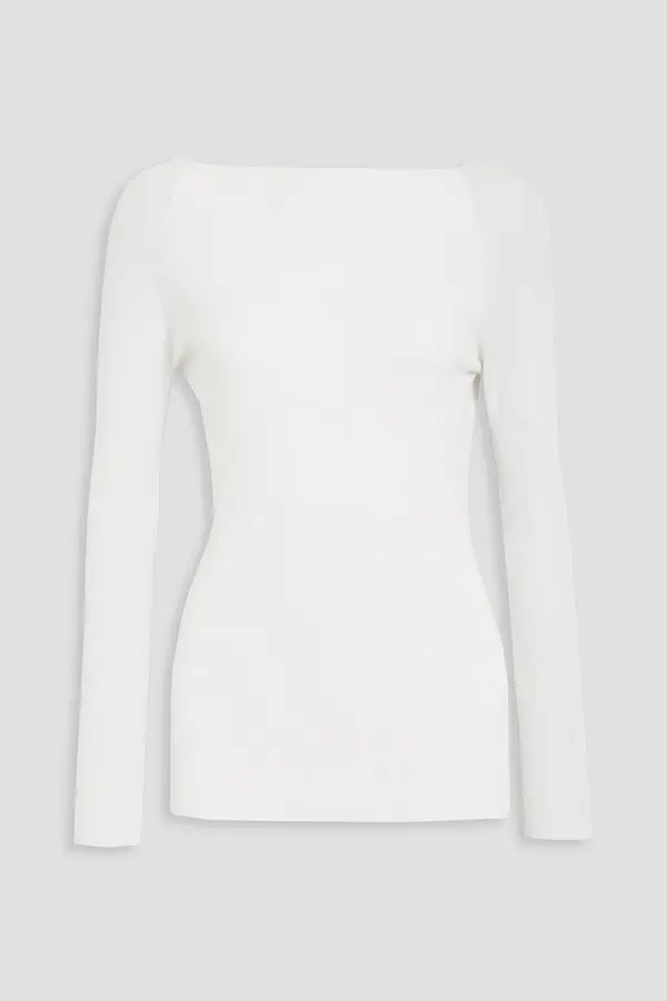 Fabiana Filippi Metallic Ribbed Cashmere-blend Sweater - White