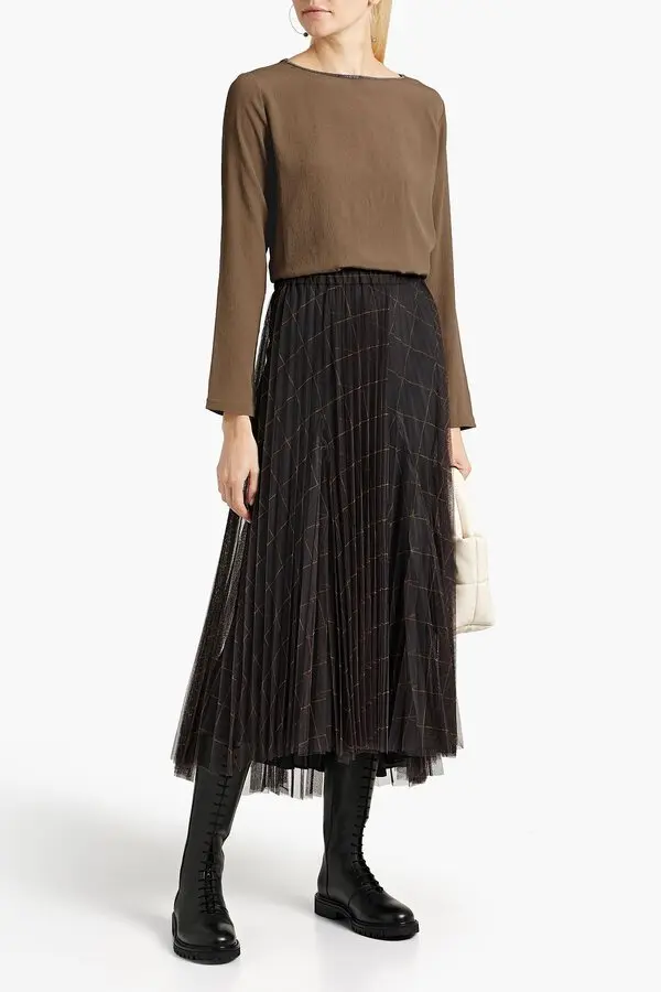 Fabiana Filippi Beaded Crepon Blouse