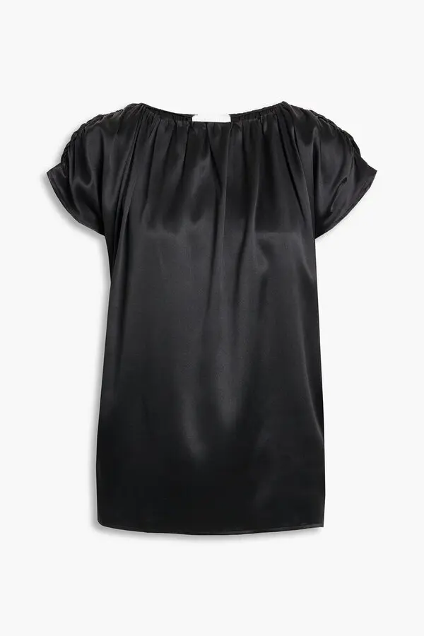 Fabiana Filippi Gathered Silkblend Satin Top