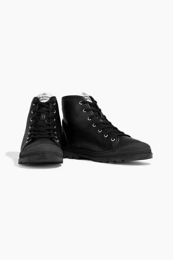 Vivienne Westwood Simian Logo-Print Faux Leather Boots In