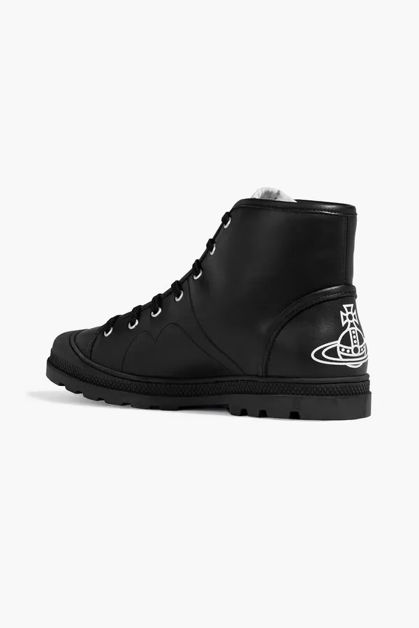 Vivienne Westwood Simian Logo-Print Faux Leather Boots In