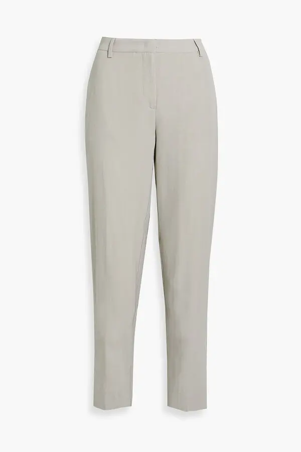 Fabiana Filippi Twill Merino Wool-blend Tapered Pants - Stone