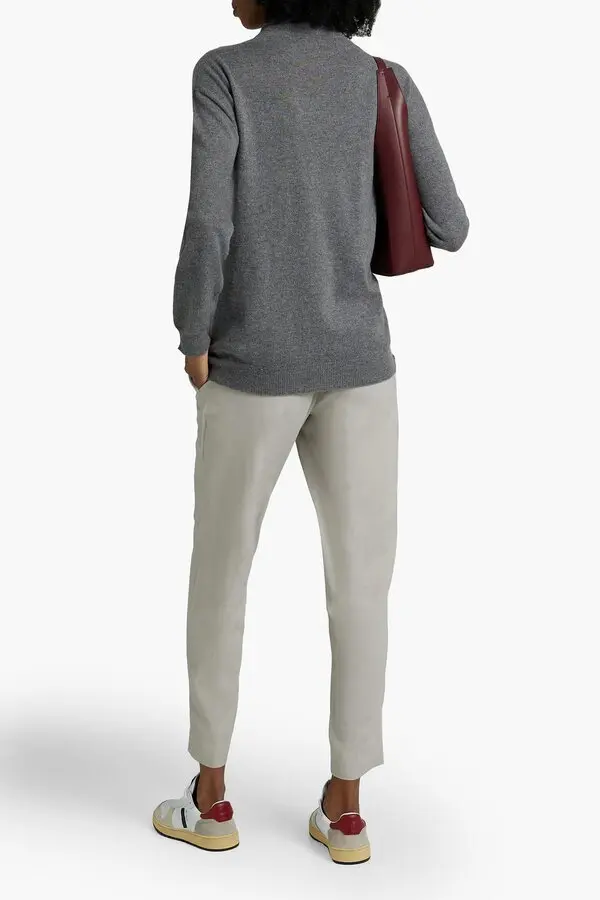 Fabiana Filippi Twill Merino Wool-blend Tapered Pants - Stone