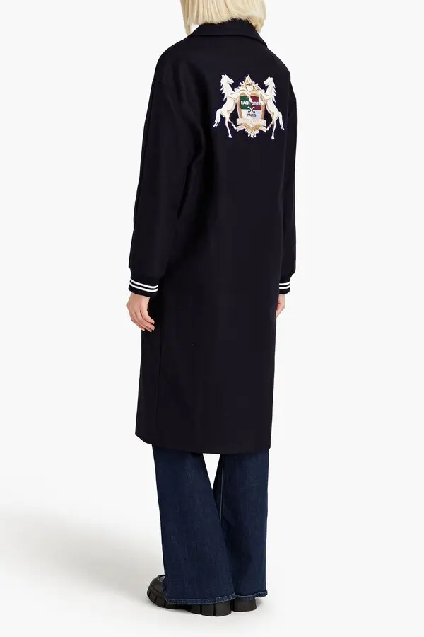 Each X Other Doublebreasted Embroidered Woolblend Felt Coat