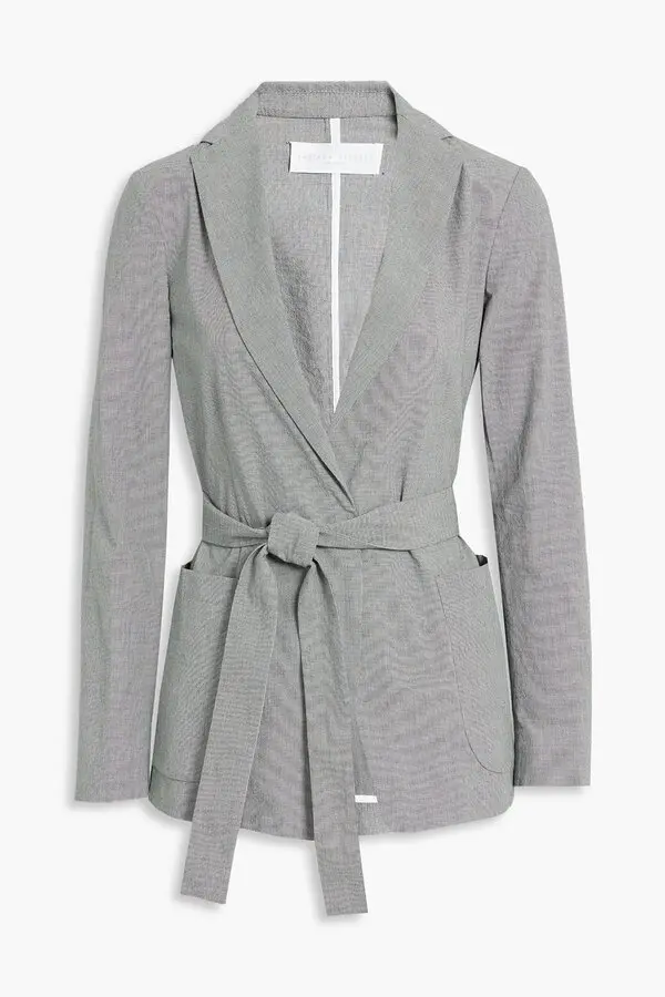 Fabiana Filippi Belted Houndstooth Cotton Blazer