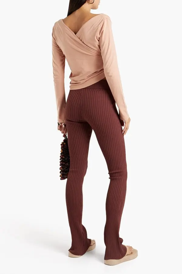THE LINE BY K Umi Wrap-effect Jersey Top - Blush