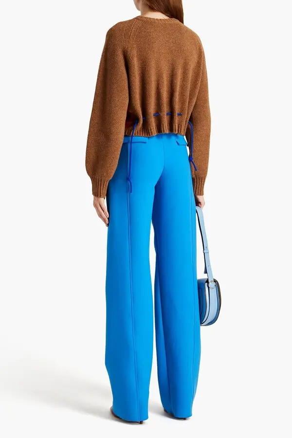 Victoria Beckham Striped Ribbed Wool Sweater
