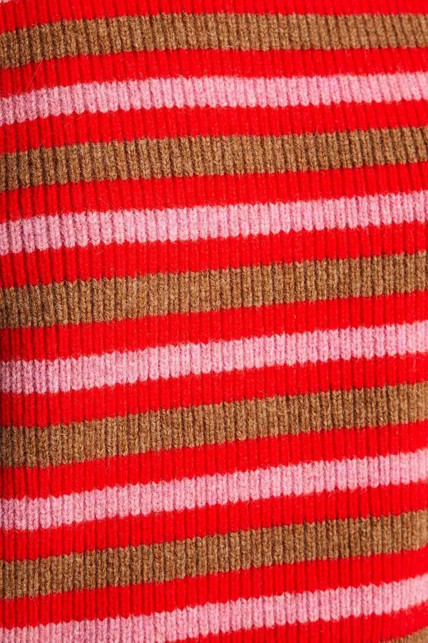 Victoria Beckham Striped Ribbed Wool Sweater