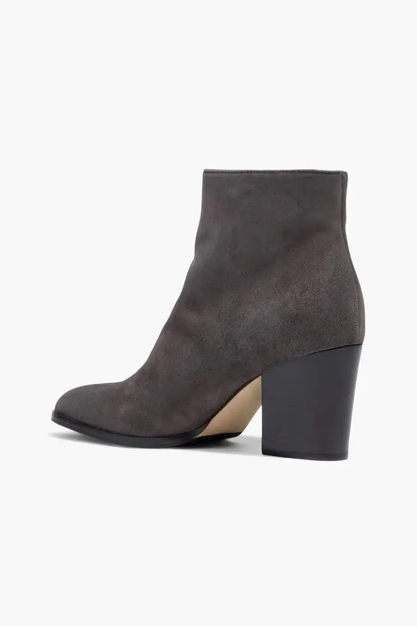 SERGIO ROSSI Suede Ankle Boots - Dark Gray