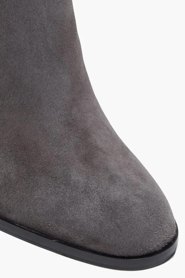 SERGIO ROSSI Suede Ankle Boots - Dark Gray