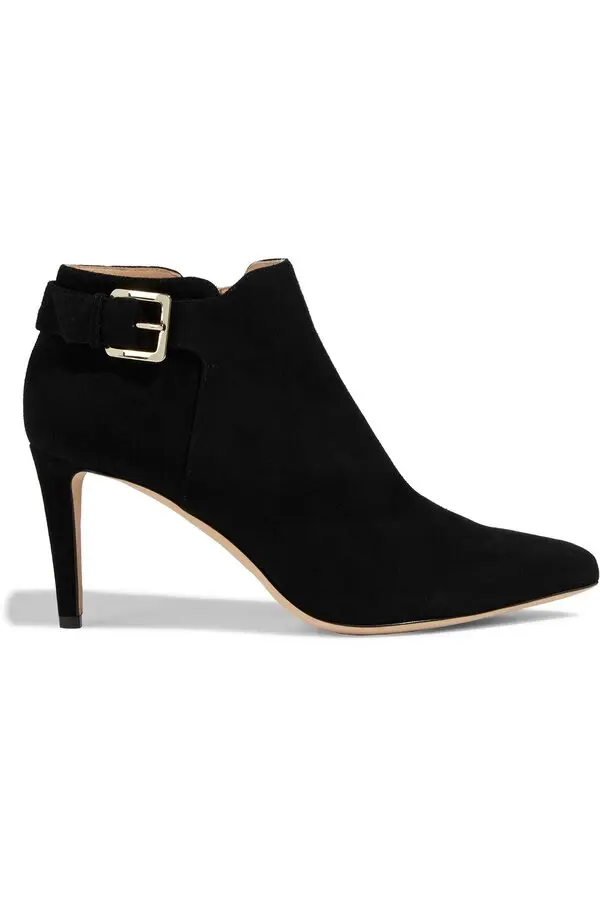 SERGIO ROSSI Buckled Suede Ankle Boots