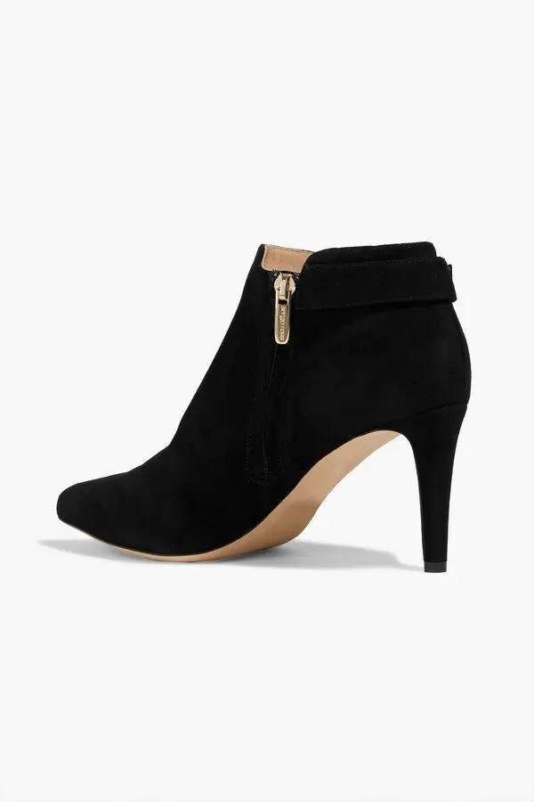 SERGIO ROSSI Buckled Suede Ankle Boots