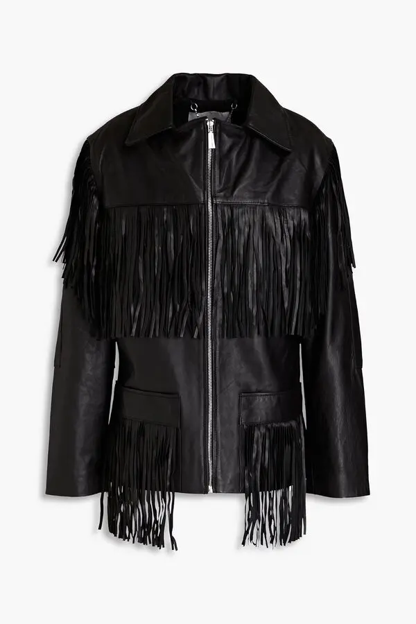Each X Other Fringed Leather Jacket - Black