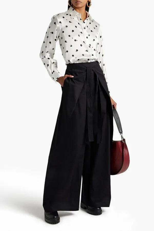 Rosetta Getty Layered Cottontwill Wideleg Pants