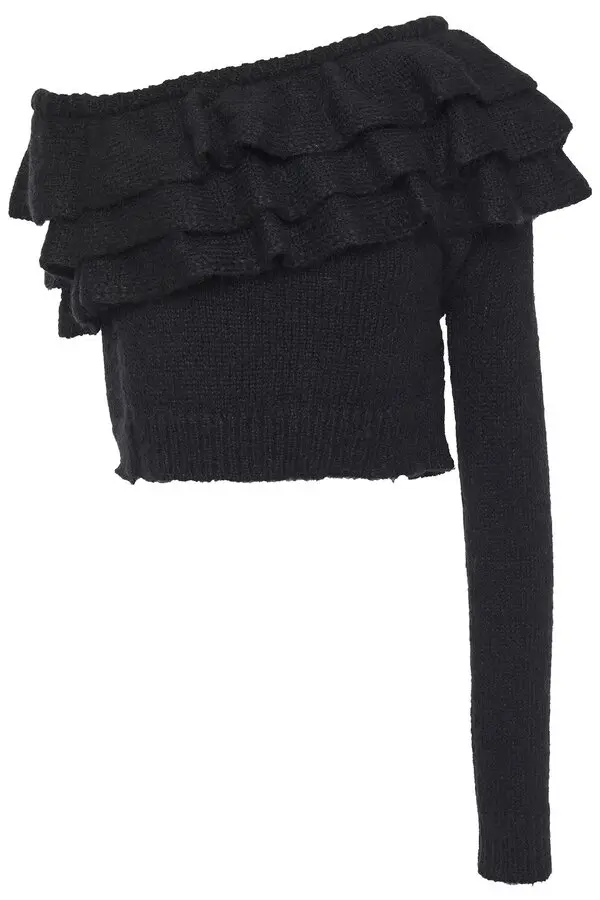 Philosophy Di Lorenzo Serafini One-shoulder Knitted Sweater - Black