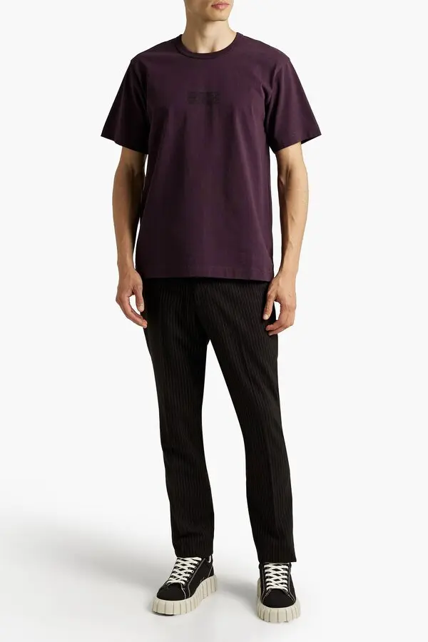 Helmut Lang Distort Printed Cottonjersey Tshirt