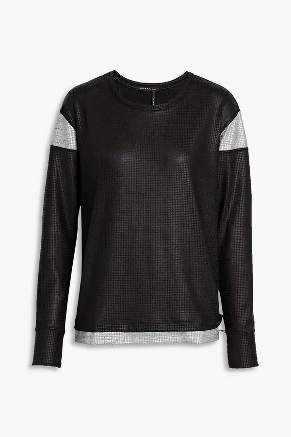 Koral Layered Coated Stretch Top - Black