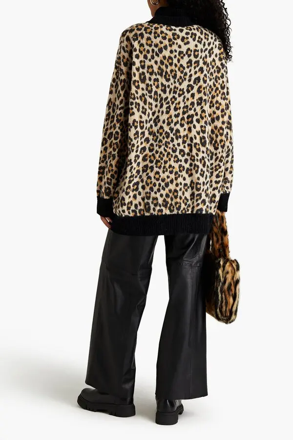 Moschino Leopard Jacquard Cardigan