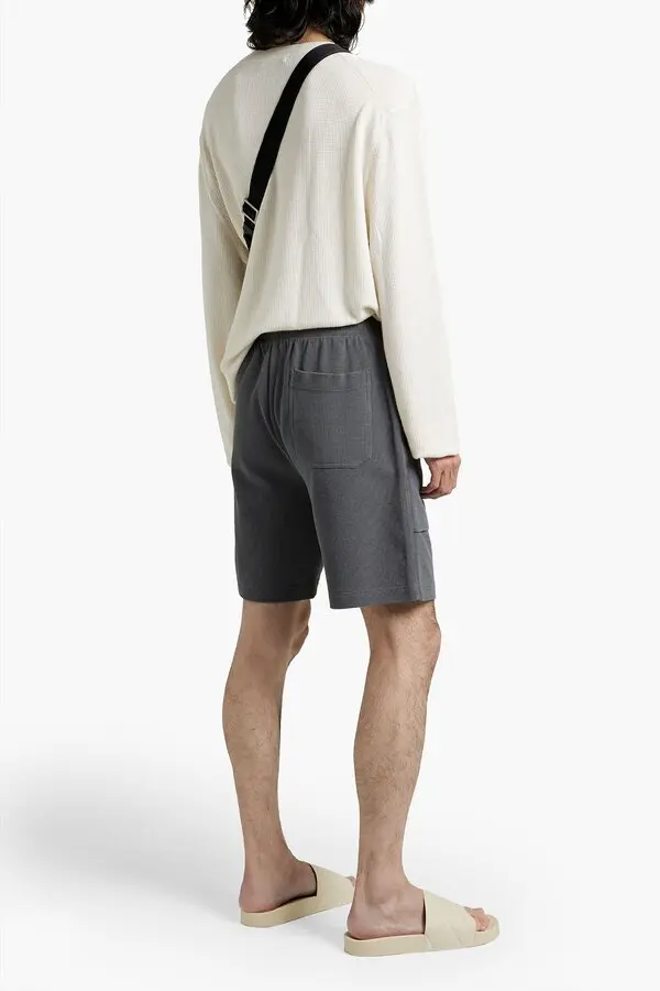 Helmut Lang Printed Layered Waffle-knit Cotton Shorts