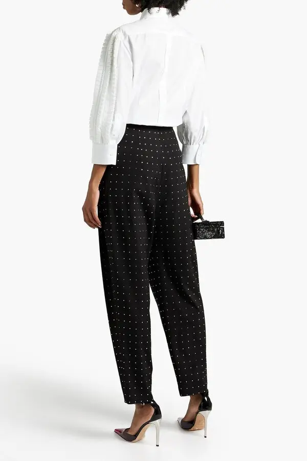 Dolce & Gabbana Ruffled Pintucked Cotton Poplin Shirt