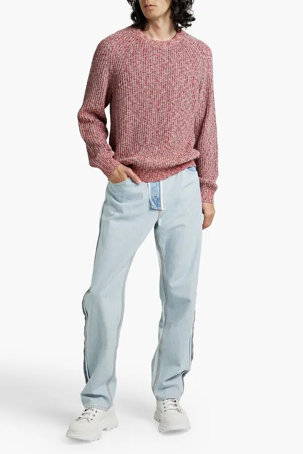 Helmut Lang Bungee Marled Ribbed-knit Cotton-blend Sweater