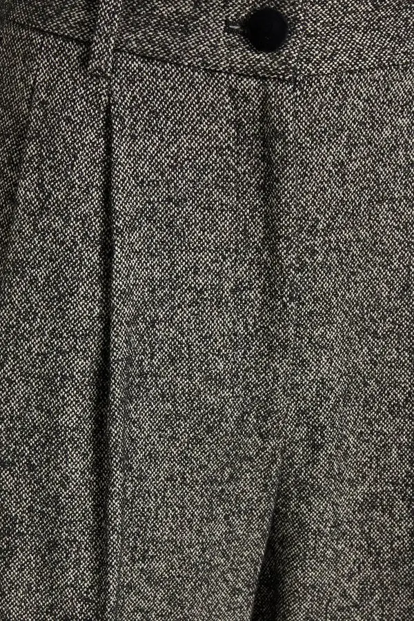 Dolce & Gabbana Pleated Woolblend Tweed Wideleg Pants