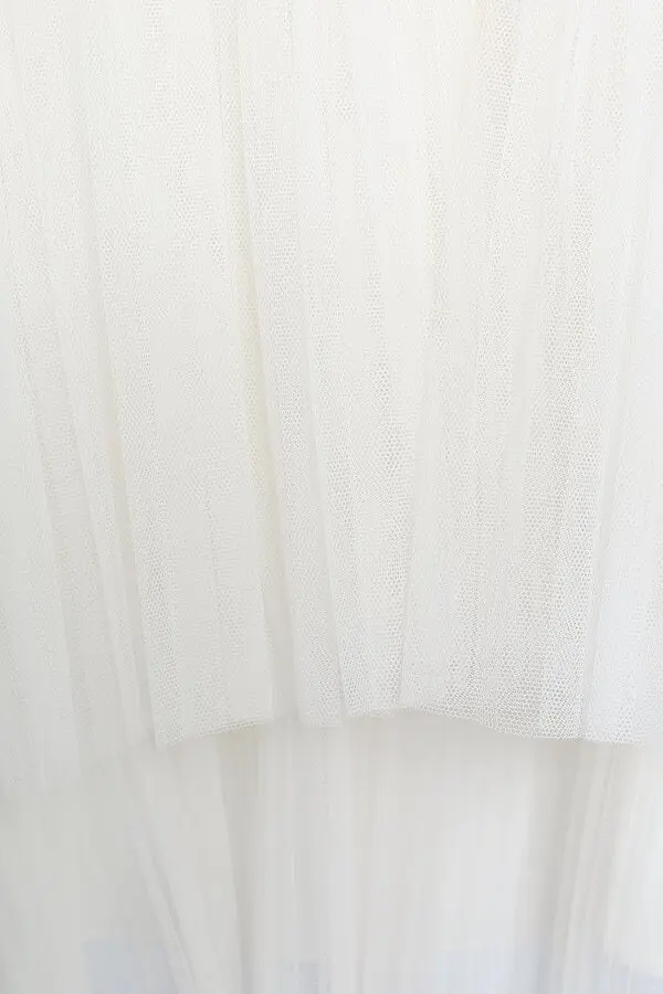 Brunello Cucinelli Tiered Pleated Tulle Top