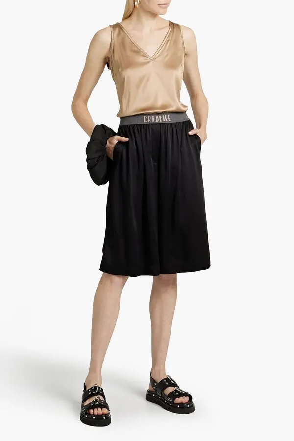 Brunello Cucinelli Embellished Silk-blend Satin Tank