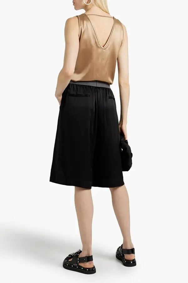 Brunello Cucinelli Embellished Silk-blend Satin Tank