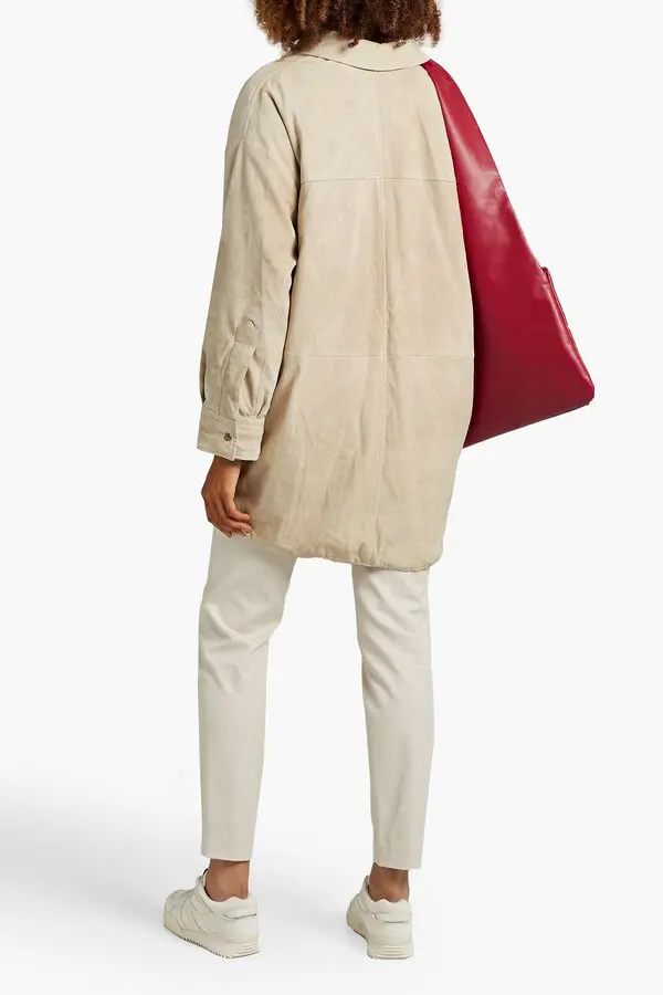 Brunello Cucinelli Bead-embellished Suede Shirt Jacket
