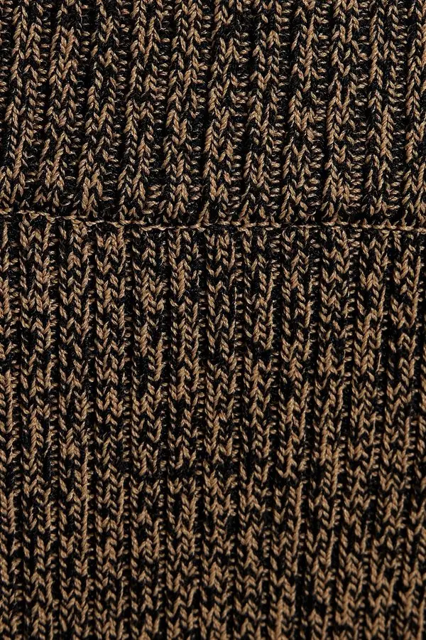 GANNI Mélange Ribbed-knit High-rise Shorts