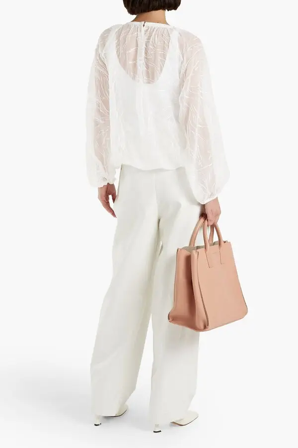 Brunello Cucinelli Sequin-embellished Silk-chiffon Blouse