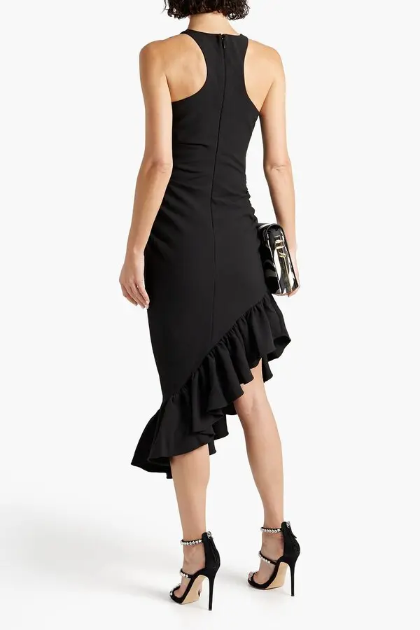 Cinq À Sept Asymmetrical Fluted Cady Midi Dress