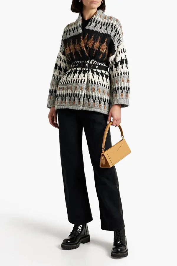 Brunello Cucinelli Embellished Cashmereblend Jacquard Cardigan