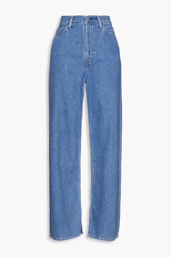 GANNI Highrise Wideleg Jeans - Mid Denim