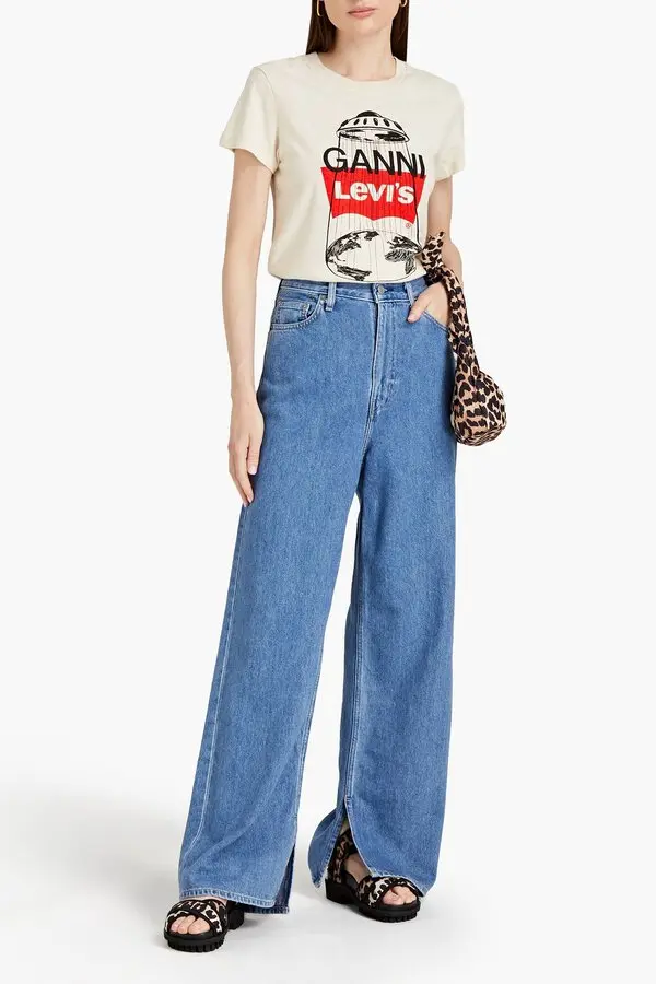 GANNI High-rise Wide-leg Jeans