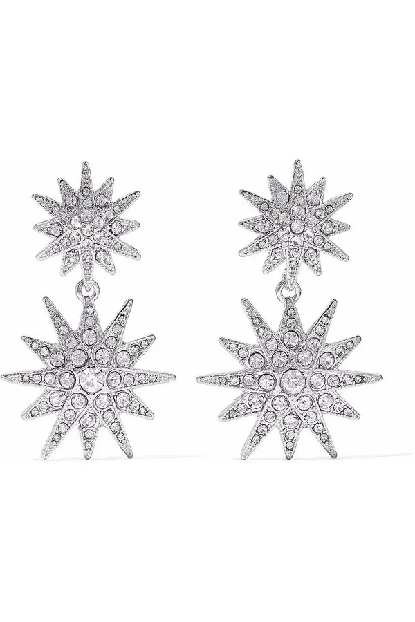 KENNETH JAY LANE Tone Crystal Earrings - Silver