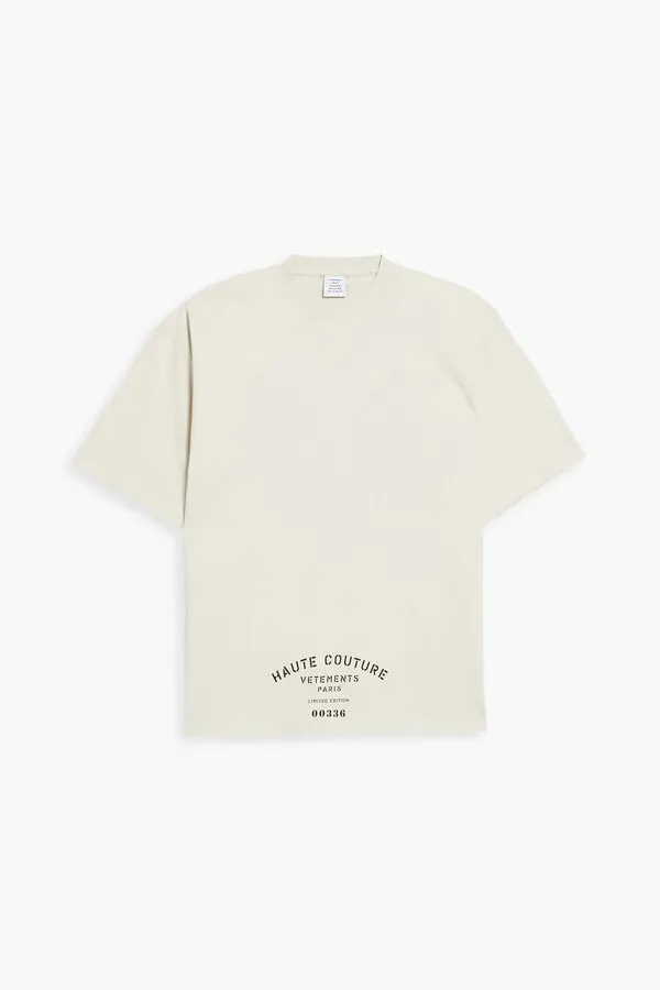 Vetements Oversized Printed Cottonjersey Tshirt