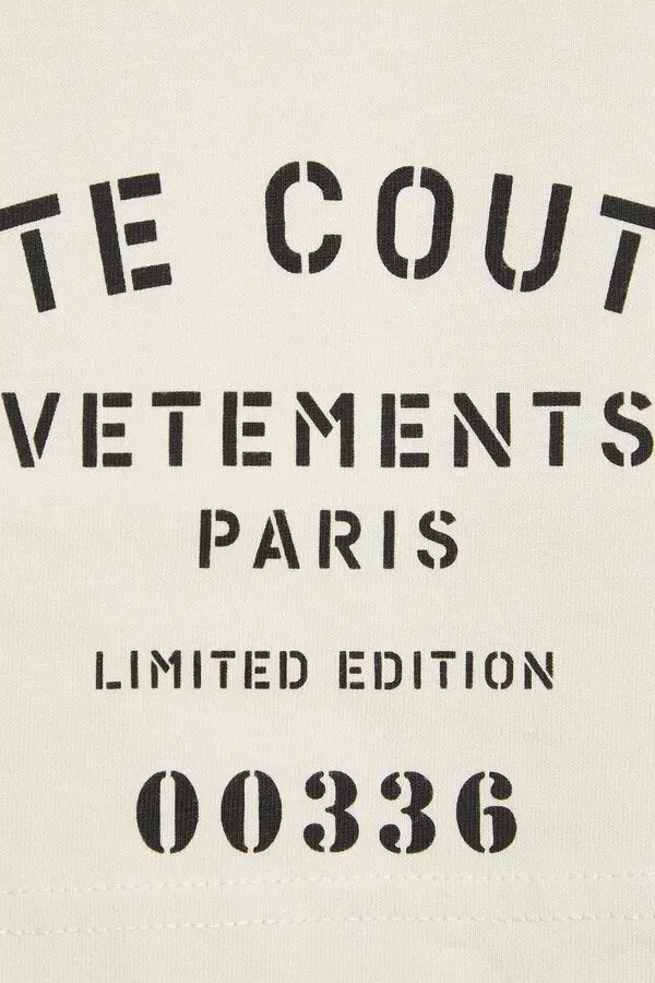 Vetements Oversized Printed Cottonjersey Tshirt